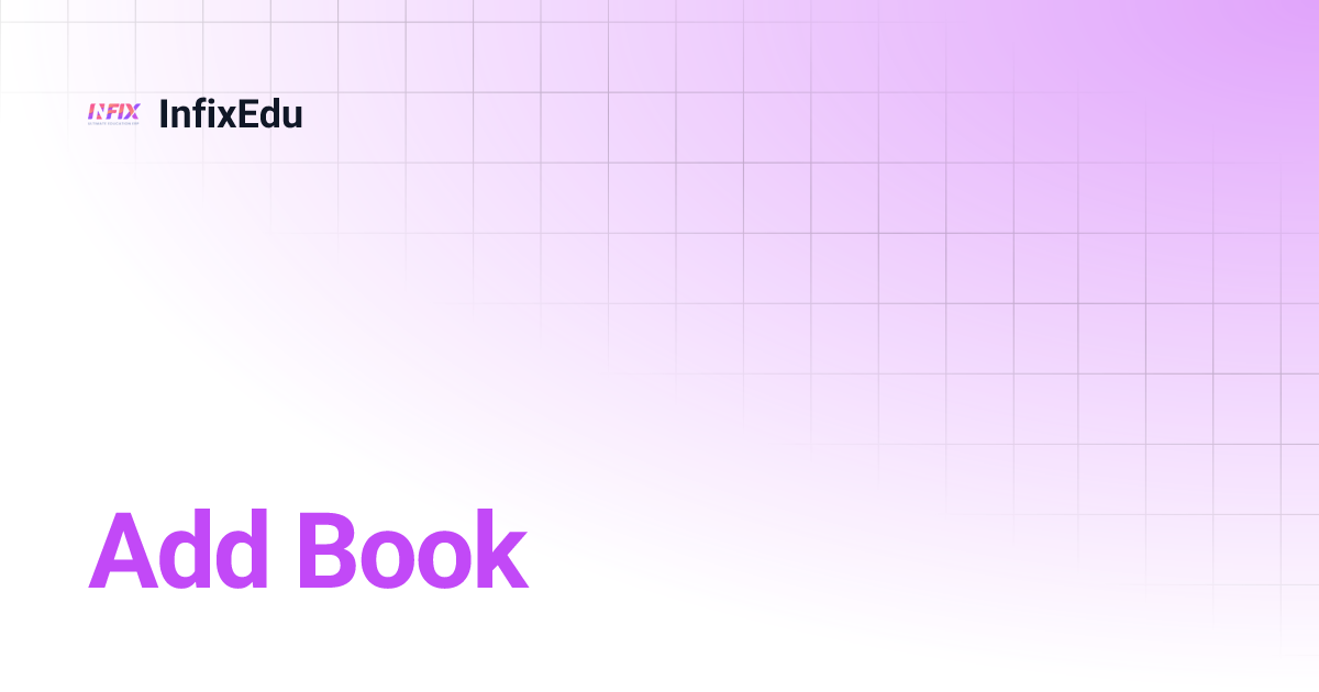 Add Book | InfixEdu